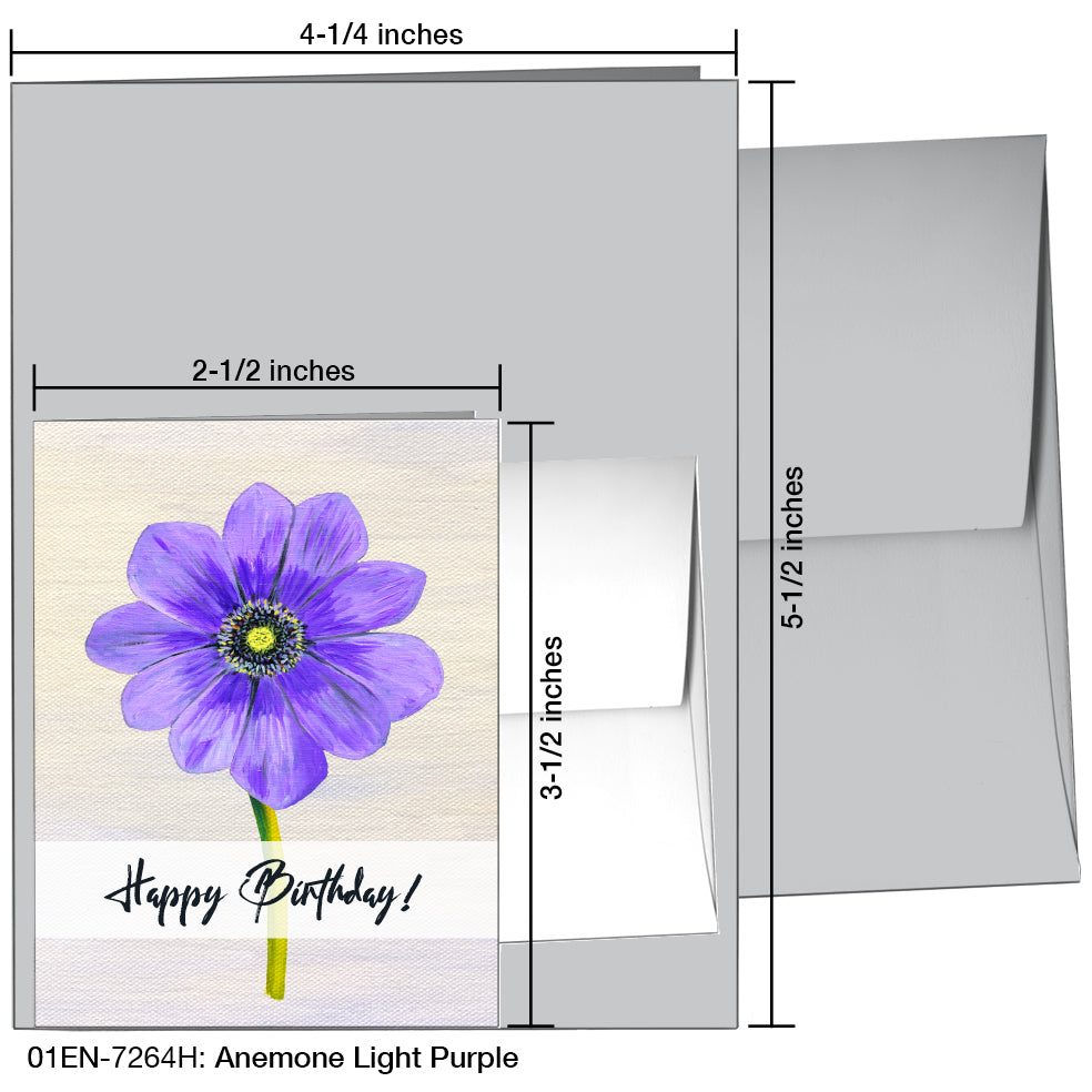 Anemone Light Purple Greeting Card – Printed Canvas